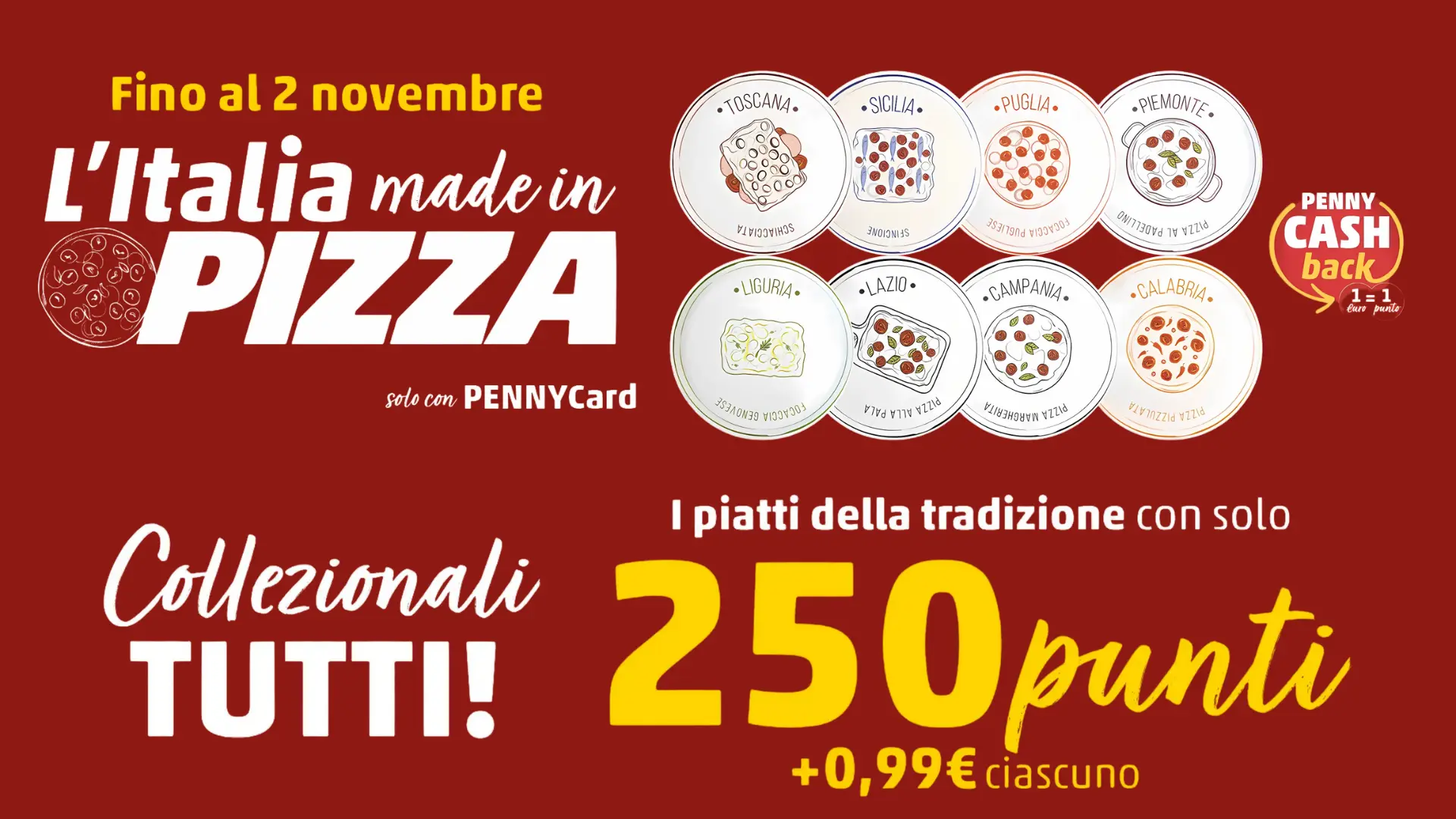 Raccolta Punti Penny “L’Italia Made in Pizza” 8 Piatti Pizza