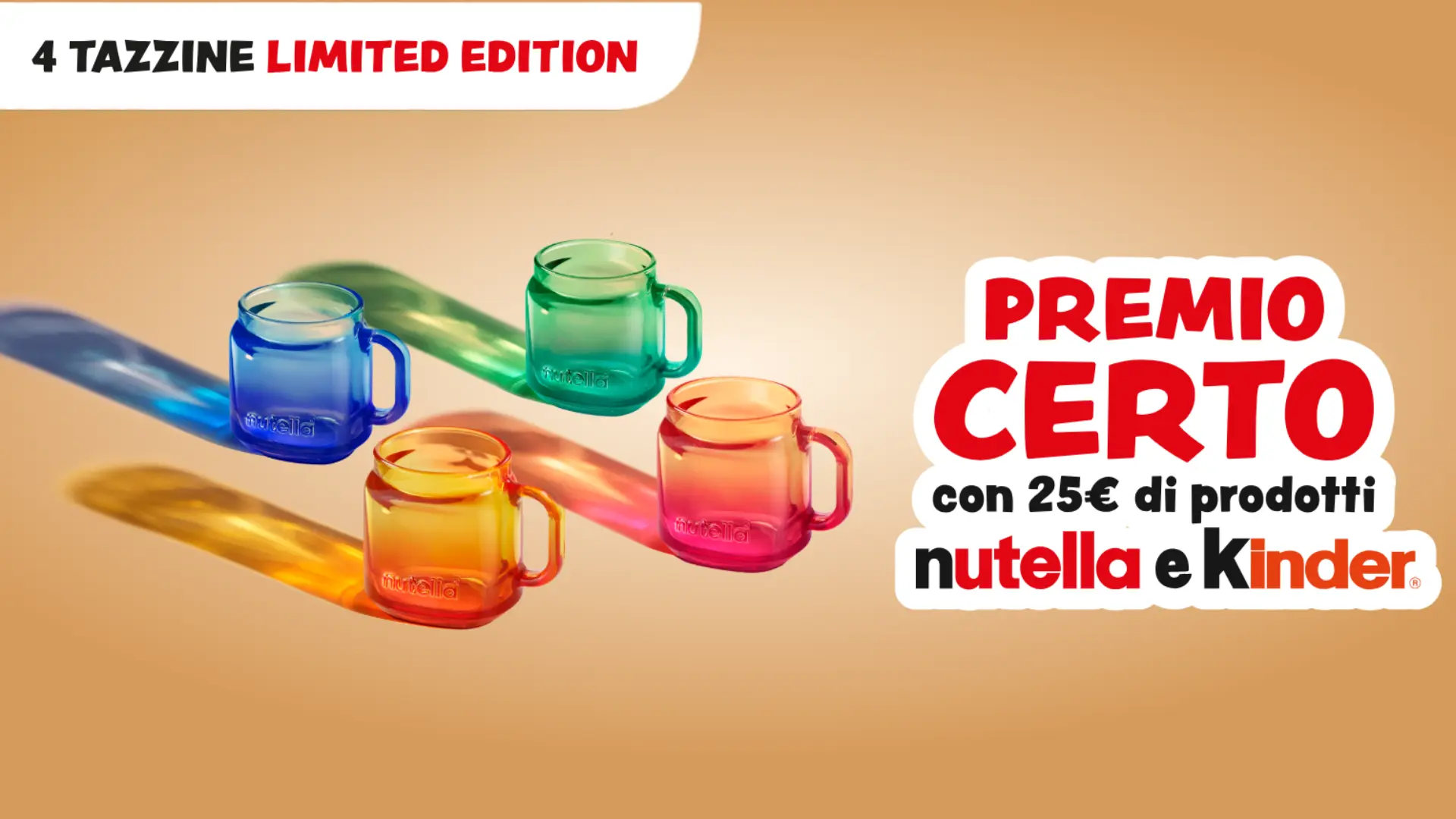 Premio Certo Nutella Kinder 2025: GRATIS nuovo set tazzine