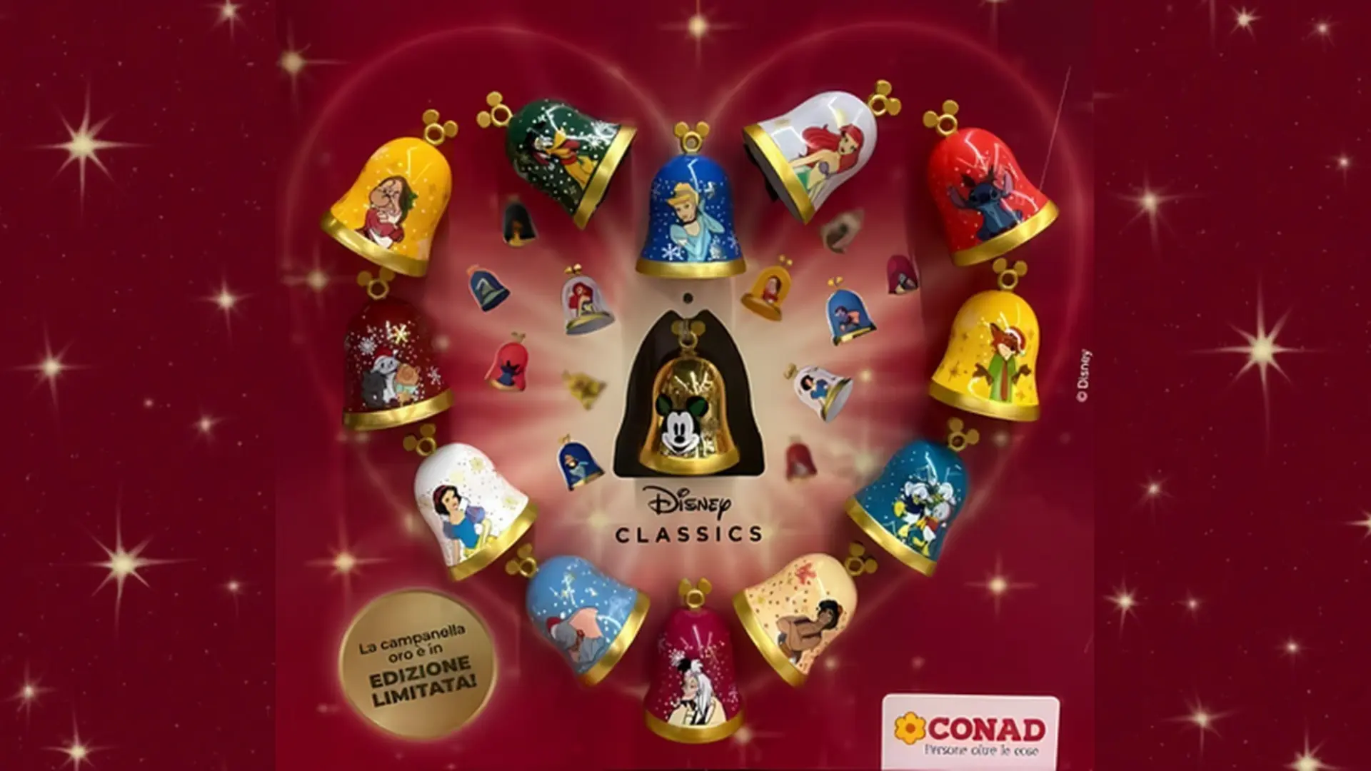 Campanelle Disney Conad 2025: arriva la nuova campanella oro