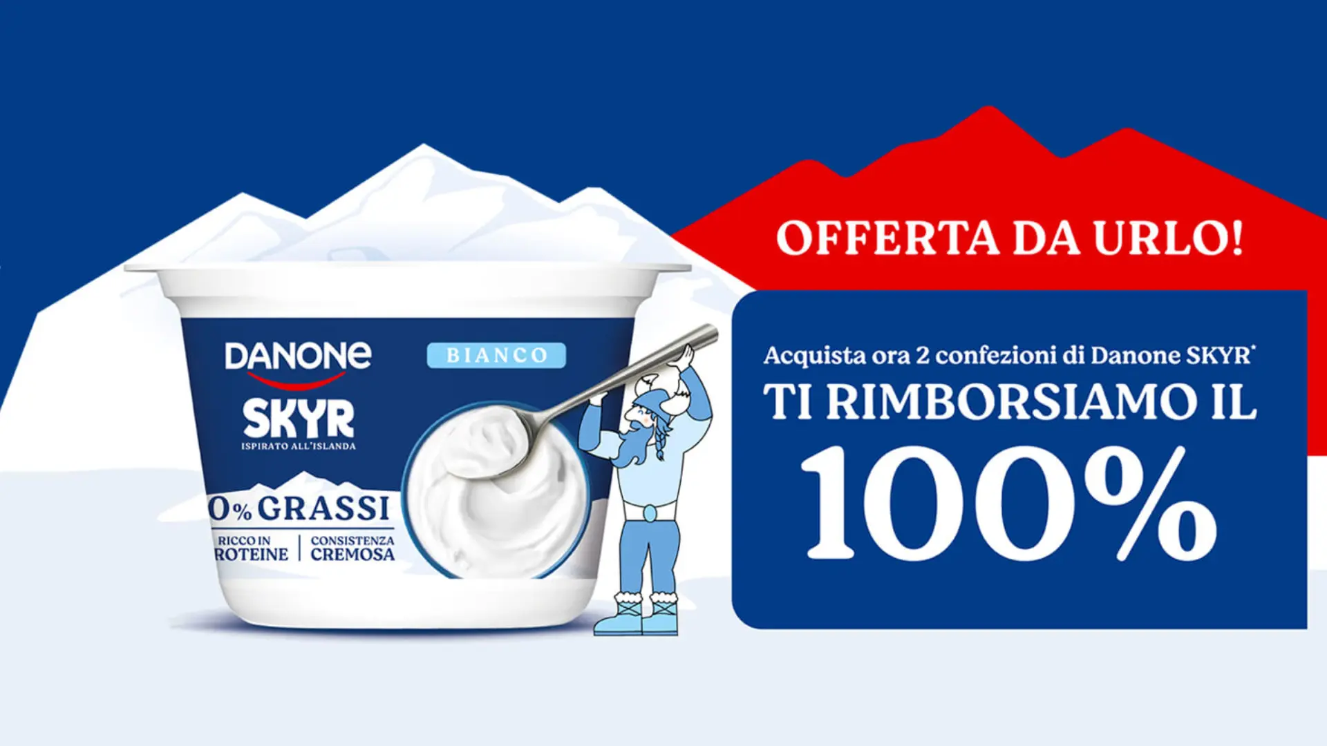 Cashback Danone Skyr 2025: rimborso del 100% sullo yogurt