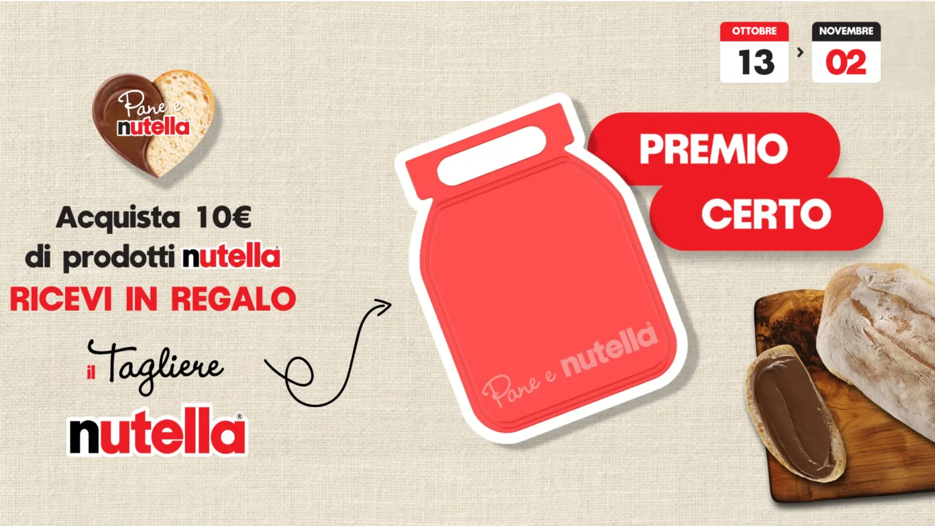 Premio Certo Tagliere Nutella 2025: vinci Planetaria Ariete