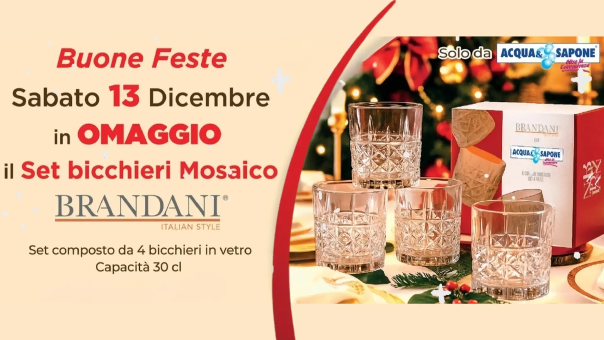 Bicchieri Brandani Acqua e Sapone 2025: GRATIS il 13 Dicembre