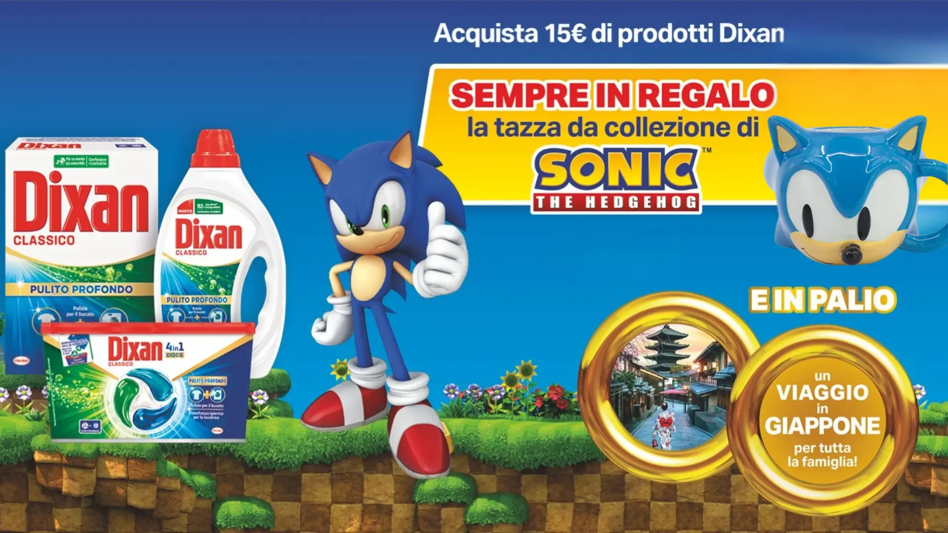 Premio Certo Dixan: tazza Sonic e vinci viaggio in Giappone