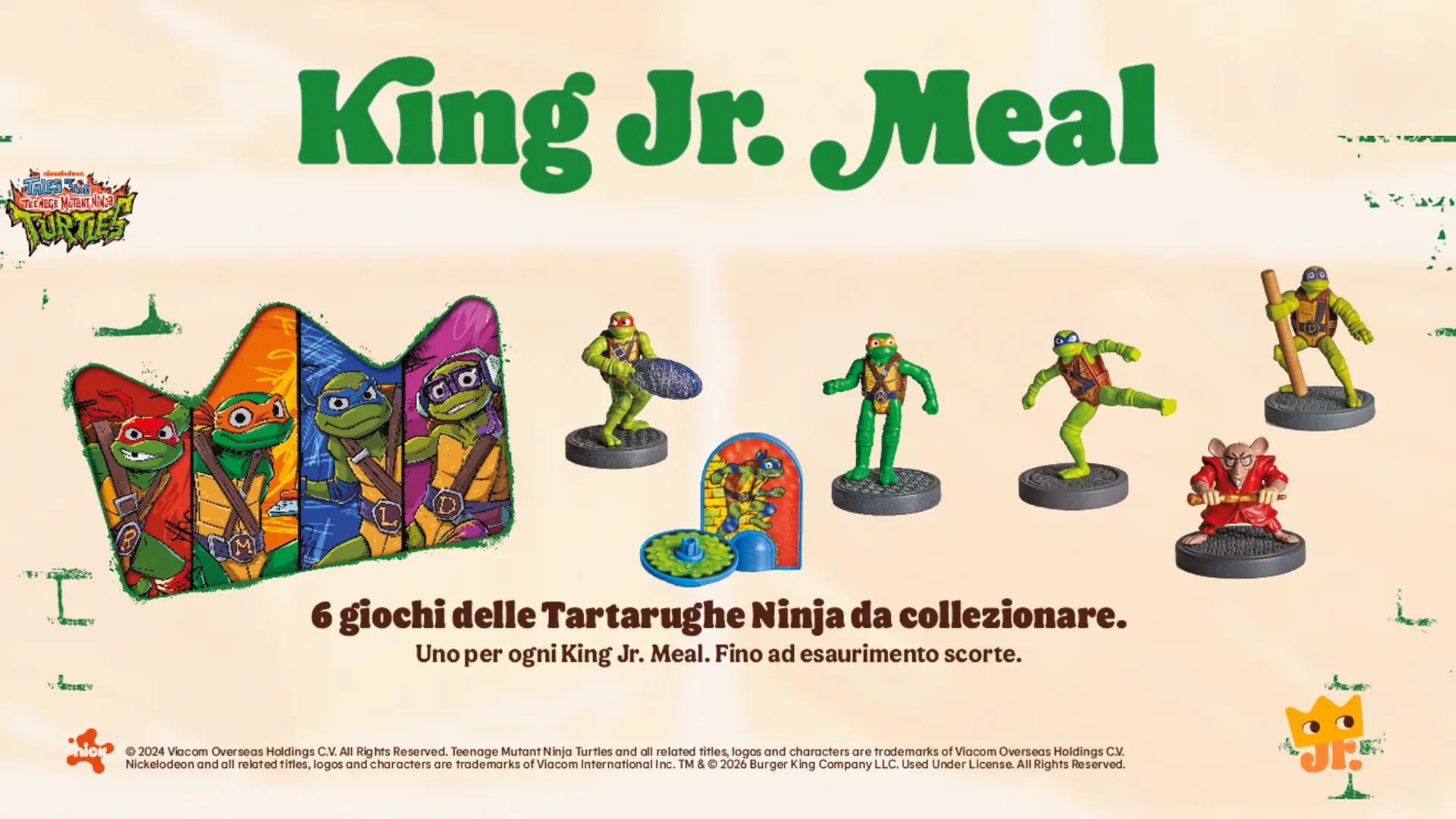 Burger King Tartarughe Ninja: 6 giochi nel King Jr. Meal